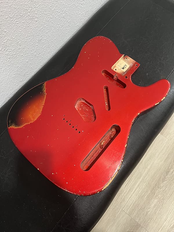 MJT Telecaster - Candy Apple Red Over Sunburst | Reverb