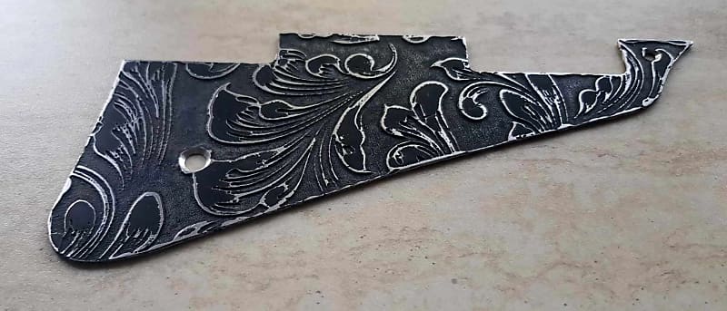 Custom aluminum dark relic Les Paul pickguard | Reverb