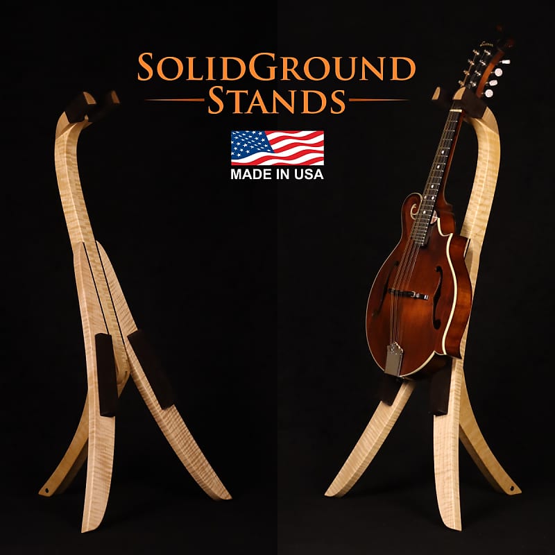 Wood Mandolin Stand Curly Maple by Solid Ground Stands | Reverb