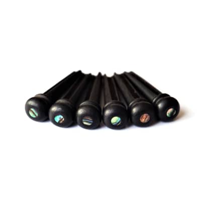 Hand Crafted Ebony and Abalone Bridge Pins | Reverb UK