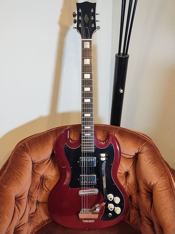 MIK Kent /Global SG Style Electric Guitar 1970s - Red | Reverb