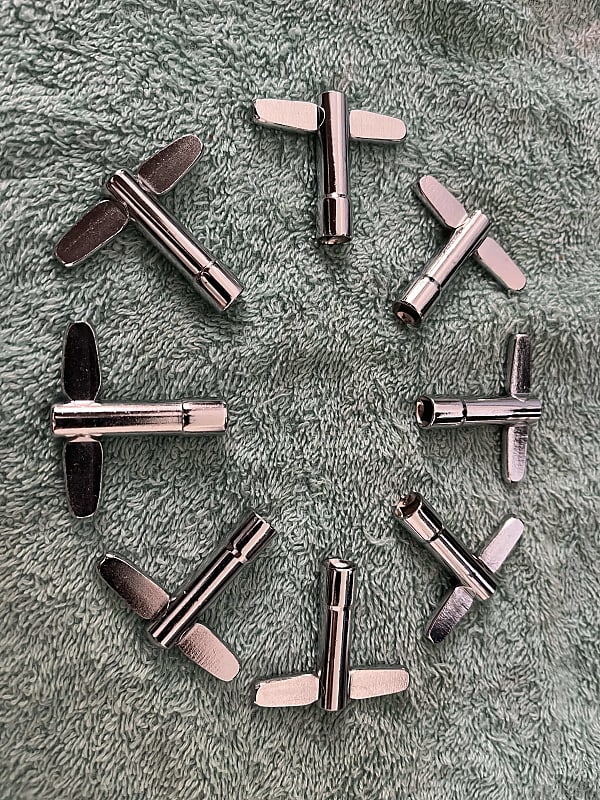 8 each Generic Chrome Drum Keys NOS Mint Condition! | Reverb