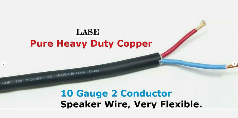 LASE 10 AWG Gauge 2Conductor Heavy Duty Speaker Wire (Sold in | Reverb