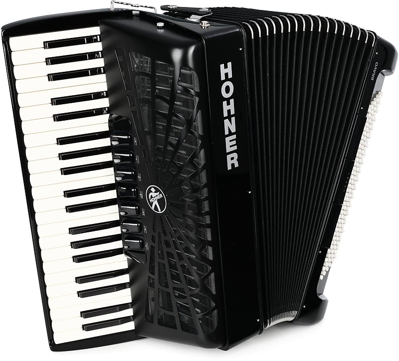 Hohner Bravo III 120 Chromatic Piano Key Accordion - Jet | Reverb