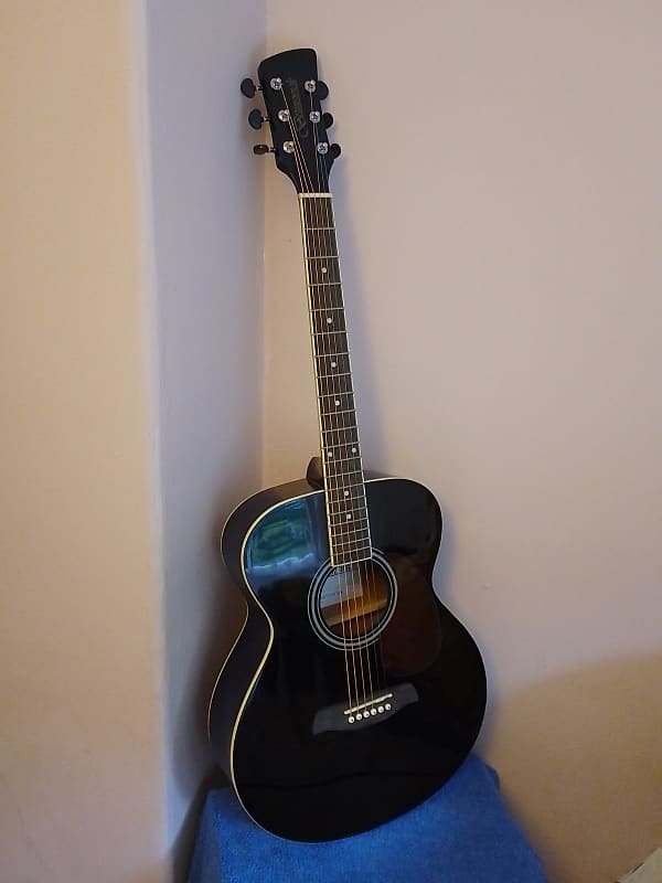 Brunswick BF200 Grand Auditorium Acoustic Guitar in Black | Reverb