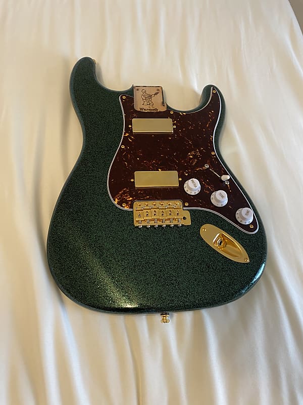 Loaded Warmoth Stratocaster Body Limited Green Flake Lollar | Reverb