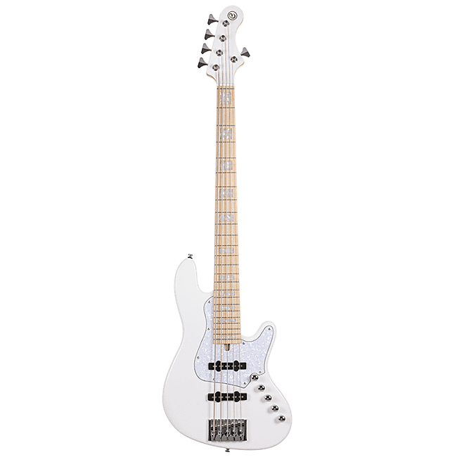 Cort licensed by Elrick NJS5 5-String Bass Guitar, White | Reverb