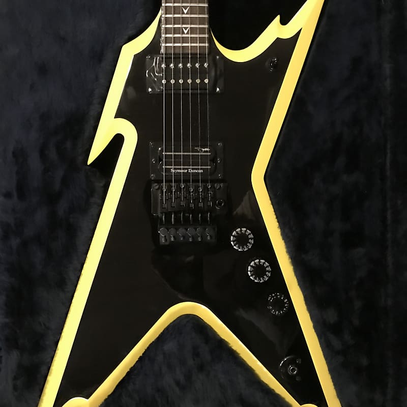 Dean "Yellow Devil" Dimebag Razorback - Black/Yellow | Reverb