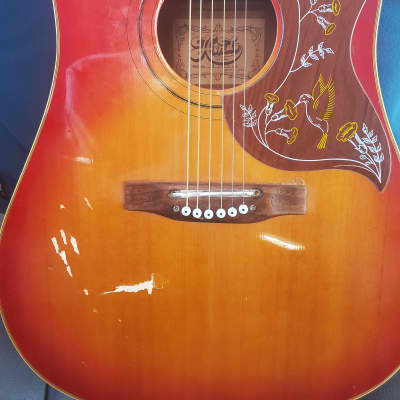Hondo H-180 “Hummingbird” Dreadnought Acoustic Guitar - 1970s | Reverb