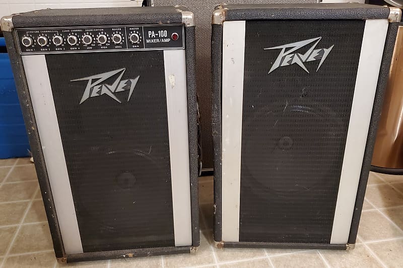 Vintage Peavey PA-100 Mixer Power Amp w/ Extension Speaker | Reverb