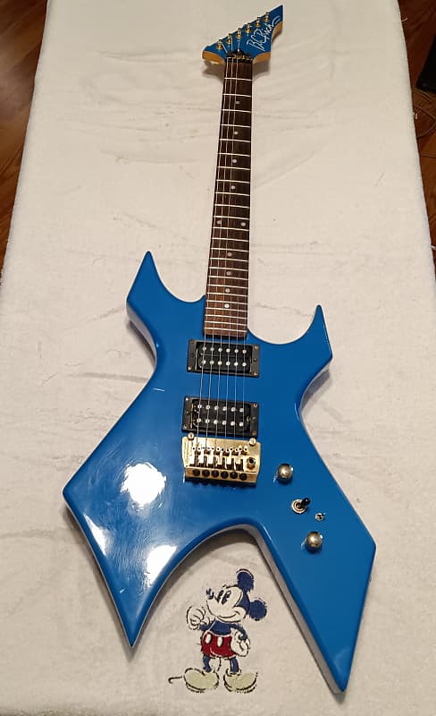 B.C. Rich 1980s Platinum Warlock - Blue | Reverb