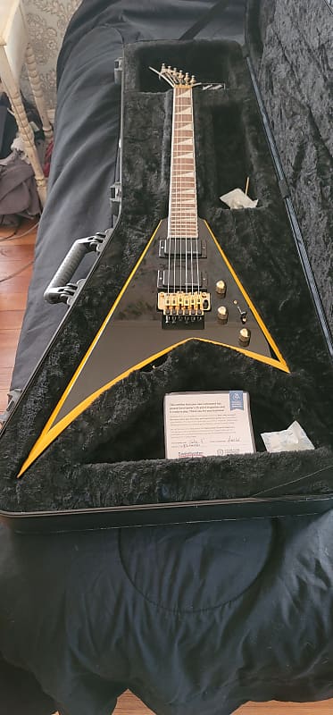 Jackson RR24X 2021 Black With Yellow Bevels With Jackson Hard | Reverb