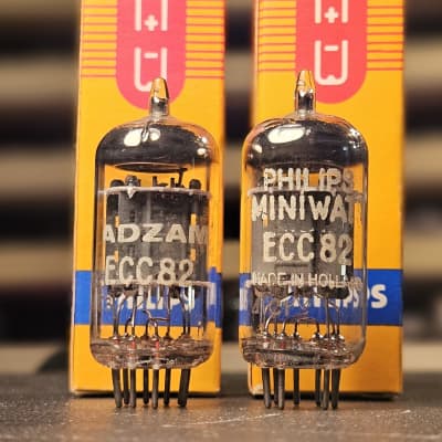 NOS Pair Philips ECC82 / 12AU7 perfectly matched - Heerlen | Reverb