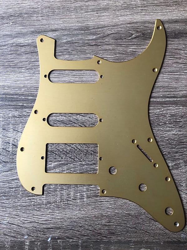 Brushed Gold Anodized Aluminum HSS Strat Pickguard- Fits | Reverb
