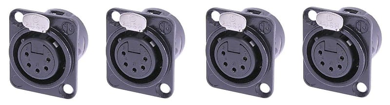 4 Neutrik NC5FD-L-BAG-1 5 Pin DMX Female XLR Lighting Panel | Reverb