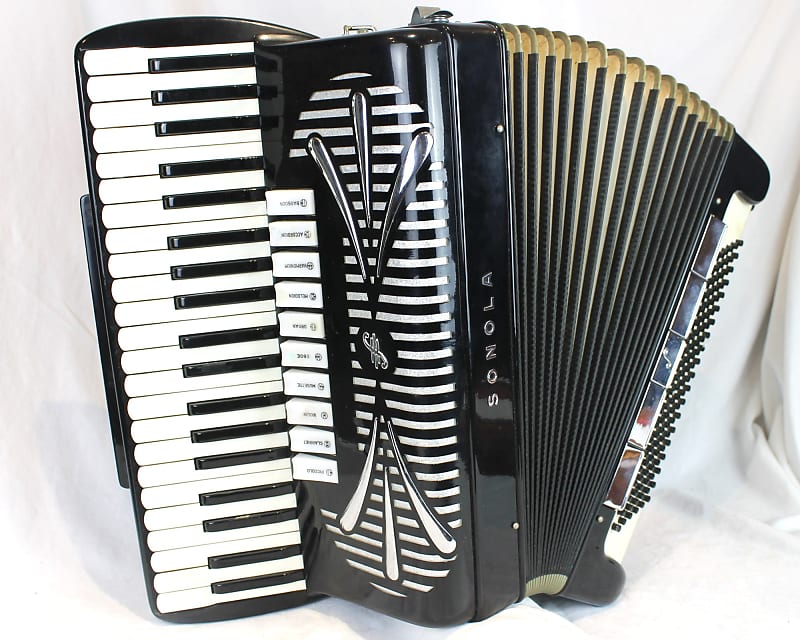 6775 - Black Sonola Mod. LS Piano Accordion LMMH 41 120 | Reverb