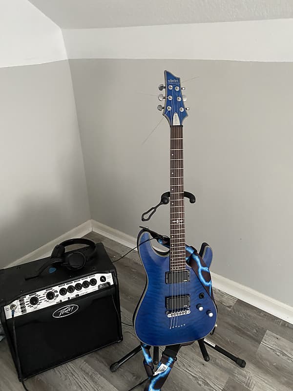Schecter C1 Metallic blue | Reverb