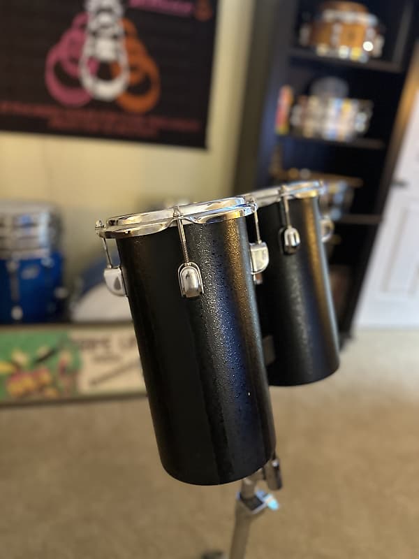 Tama Vintage PAIR of Octobans With Tama Stand! Wow! - Black | Reverb