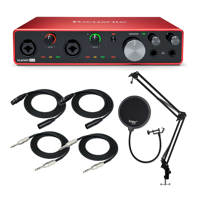 Focusrite 8i6 (3rd Gen) USB Audio Interface Bundle with Knox | Reverb