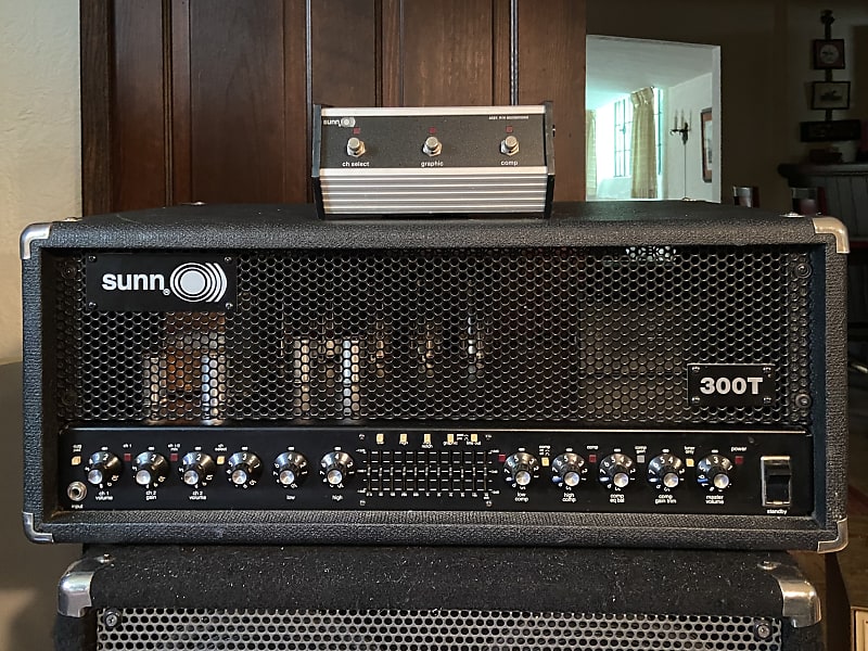Sunn 300T bass amplifier head and proprietary foot switch | Reverb