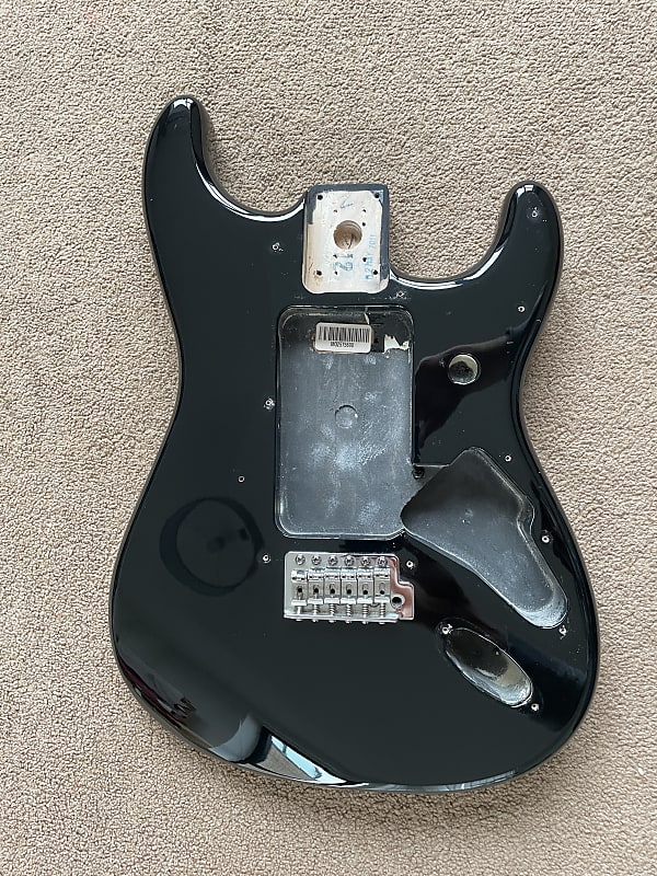 Fender Body, Bridge and Pickguard - Blacktop Stratocaster | Reverb UK