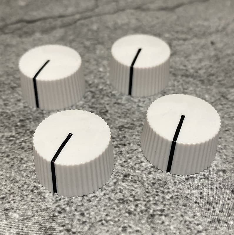 4x White Guitar Pedal Cupcake Round Knobs Serrated Amp Radio | Reverb