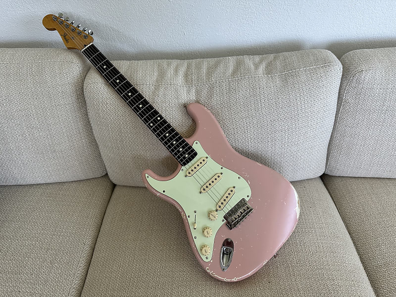 1995 Fender Left-Handed Shell Pink Stratocaster Made In Japan | Reverb