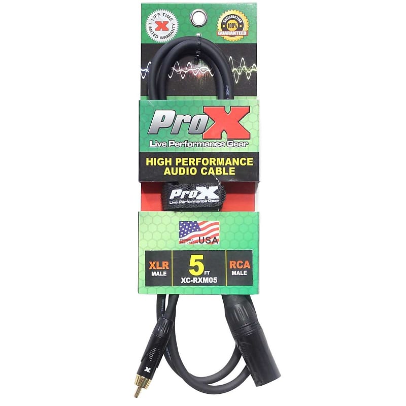 ProX XC-RXM05 5 FT Unbalanced RCA to XLR3-M Performance Audio | Reverb