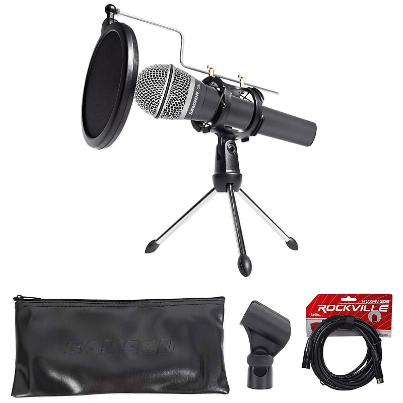 Samson Dynamic Podcasting Podcast Microphone+Stand+Pop | Reverb