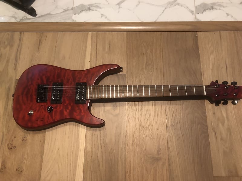 Custom built strat style drop top electric guitar quilted | Reverb