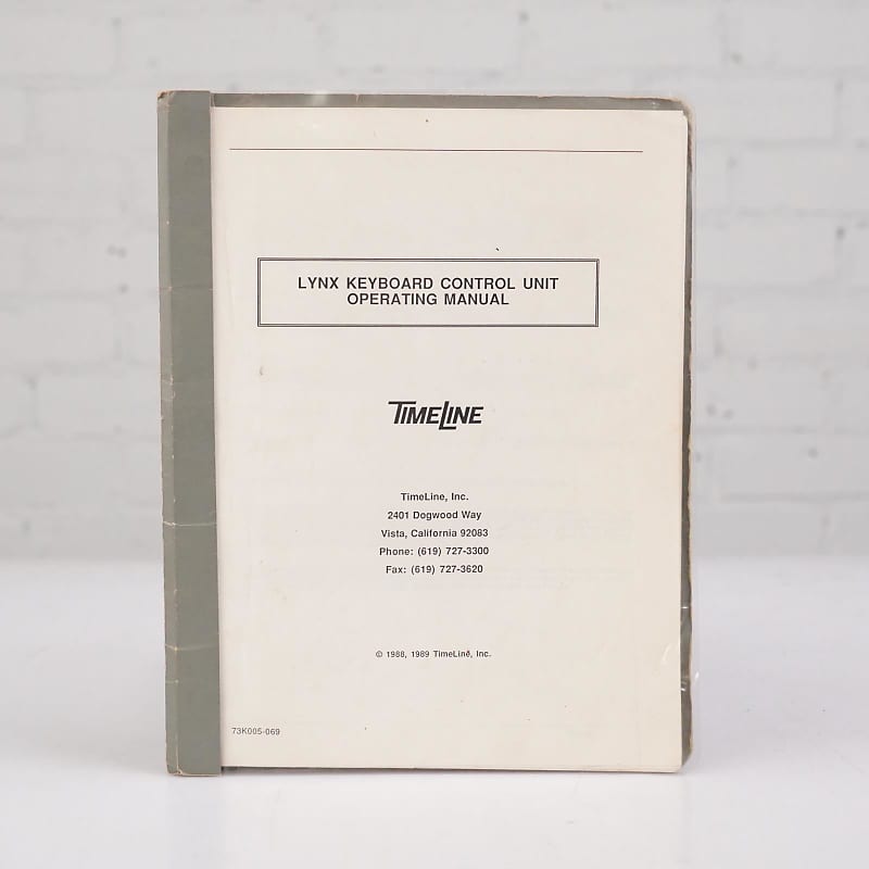 Timeline Lynx Keyboard Control Unit Original Operating Manual | Reverb