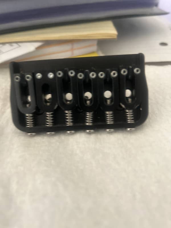 Hipshot 6 String Fixed guitar bridge black - Black | Reverb