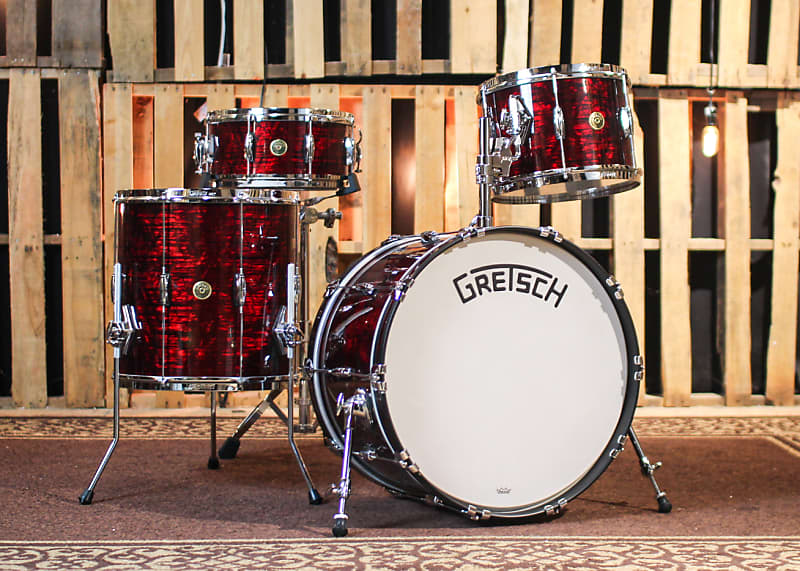 Gretsch Broadkaster Ruby Red Pearl Heritage Build Drum Set - | Reverb