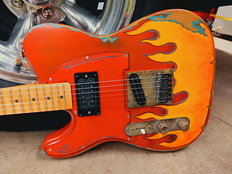 Farris Built 'Hot Rod' Tele - Flame Relic - Left Handed | Reverb