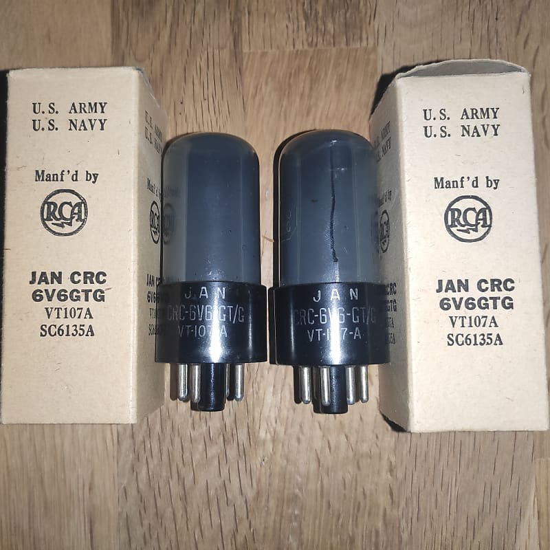 RCA JAN-CRC 6V6GT VT-107-A matched pair | Reverb
