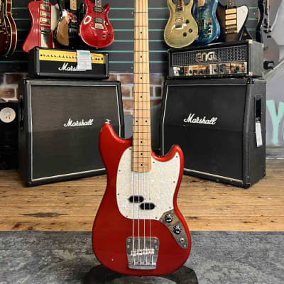 Squier FSR Vintage Modified Mustang Bass 2016 Candy Apple Red | Reverb