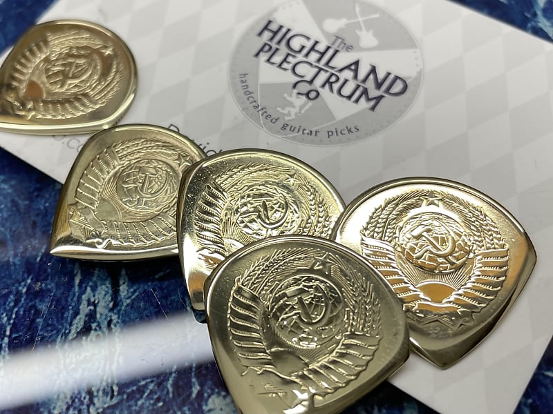 The Highland Plectrum Co. One Soviet 5 Kopeck Coin Pick / | Reverb