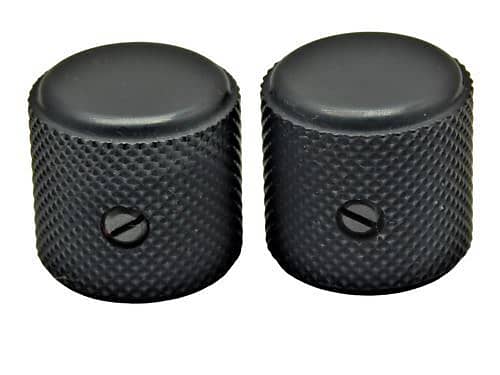 Black FLAT-TOP BARREL KNOBS (2) FOR FENDER TELECASTER GUITAR | Reverb