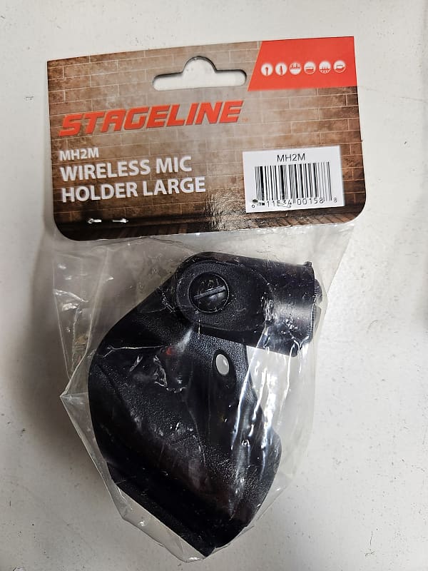 Stageline Large Wireless Mic Holder MH2M - Black | Reverb