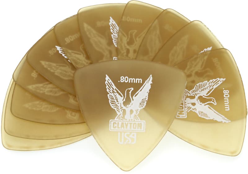 Clayton Ultem Rounded Triangle Picks 12-pack .80mm (5-pack) | Reverb