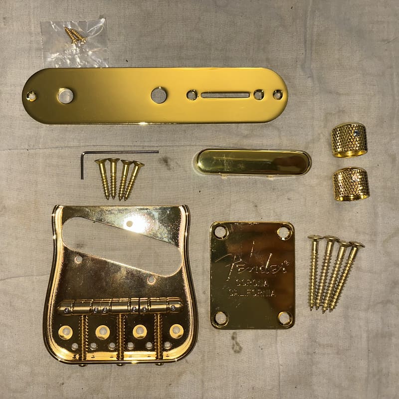 FENDER TELECASTER - CUSTOM GOLD BRIDGE SET KIT | Reverb