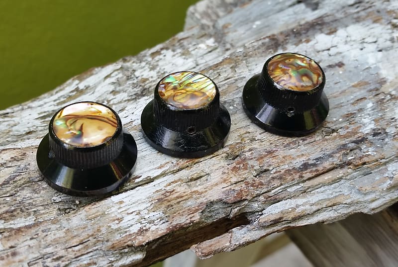Metal Strat guitar black knobs w/ Mother or pearl / Abalone | Reverb