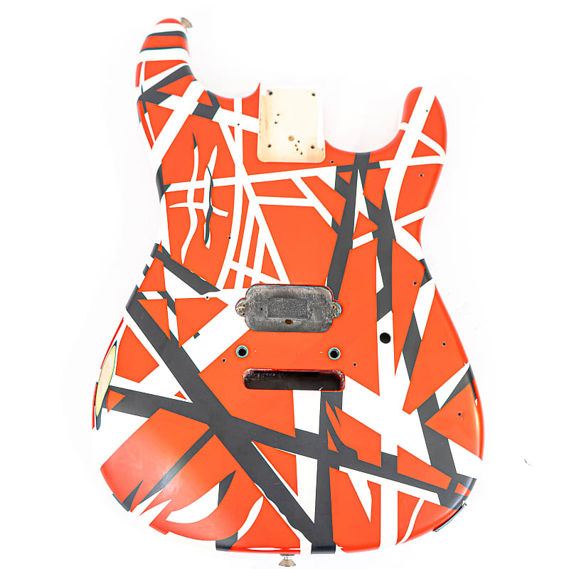 EVH R/B/W Frankie Strat Body w/ Floyd Inserts, Jackplate | Reverb