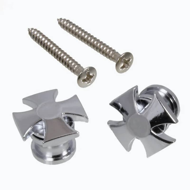 Iron Cross Strap Buttons Chrome | Reverb