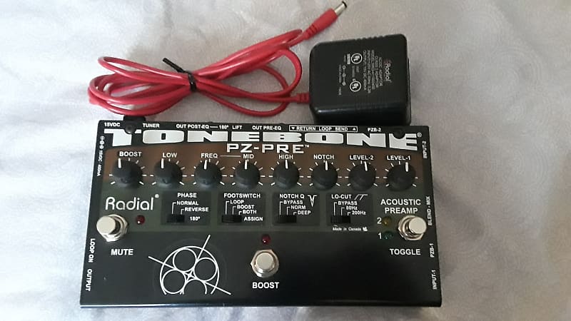 Radial Tonebone PZ-Pre 2 Channel Acoustic Preamp/ DI Box with | Reverb