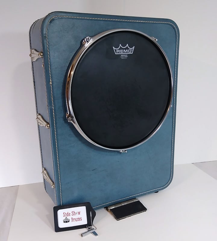 The "Blue Monarch" Suitcase Kick Drum / Made by Side Show | Reverb