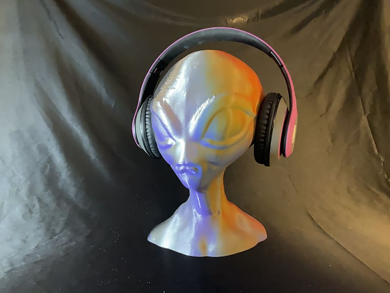 Psychedelic Alien Head Headphone Stand! Headset Holder Rack, | Reverb