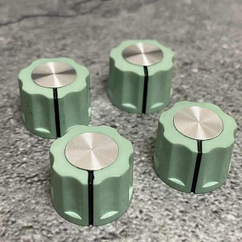 4x Green Custom Color Guitar Fx Pedal Fluted Control Knob | Reverb