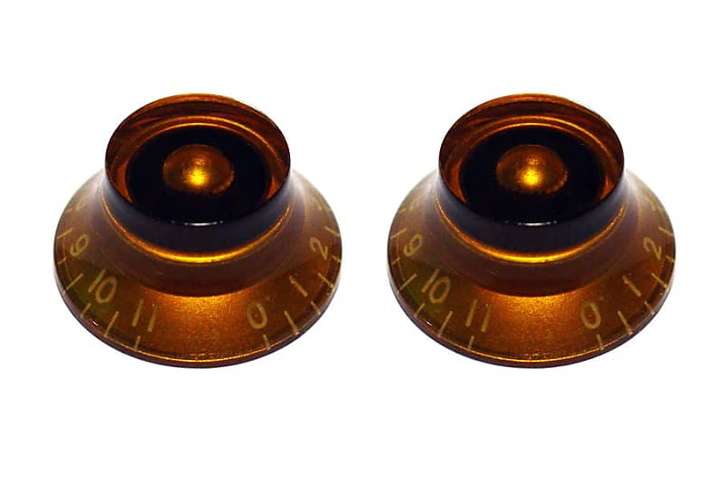 Amber Bell Knobs that go to 11 Set of 2 | Reverb