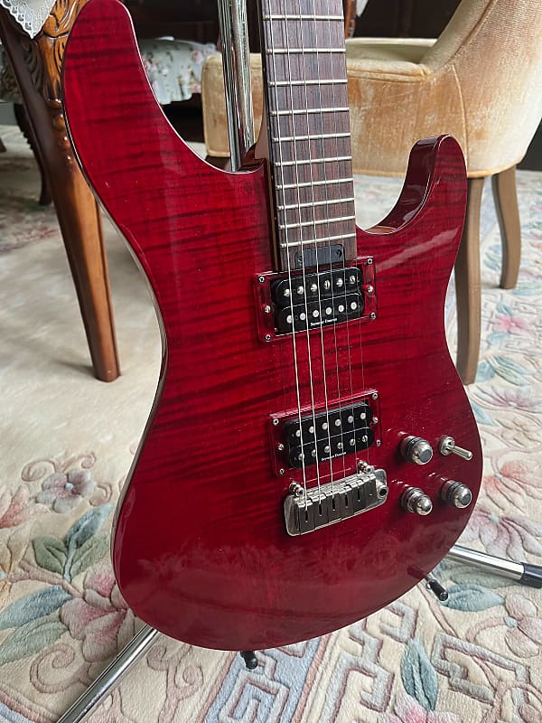Yamaha RGX 820z Transparent Red Flame with Acoustic Ghost | Reverb